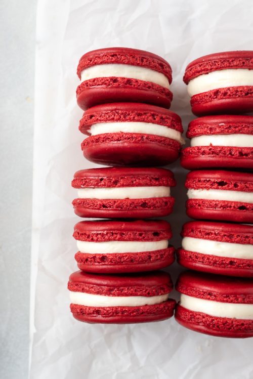 Red Velvet Macarons - Flavor the Moments