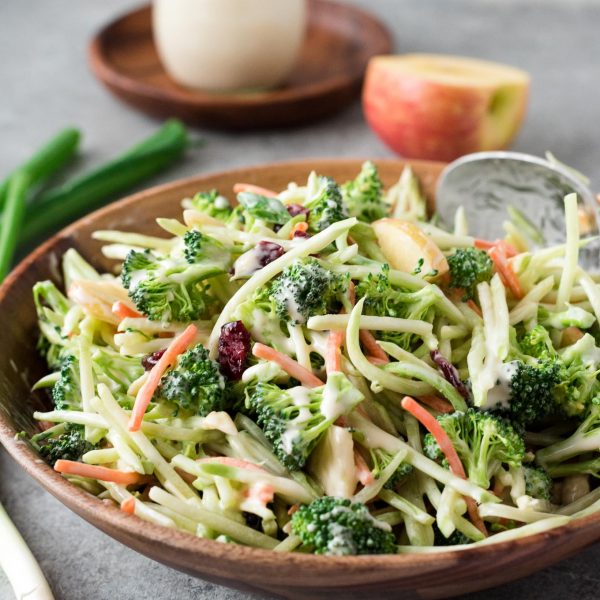 Creamy Broccoli Slaw with Homemade Dressing - Flavor the Moments