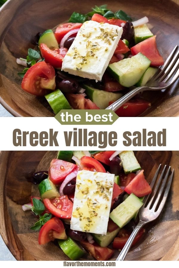 Horiatiki Salad (Greek Village Salad) - Flavor the Moments