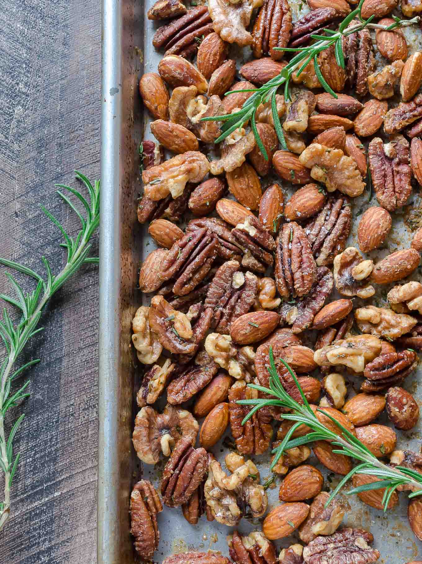 Maple Rosemary Roasted Nuts - Flavor the Moments