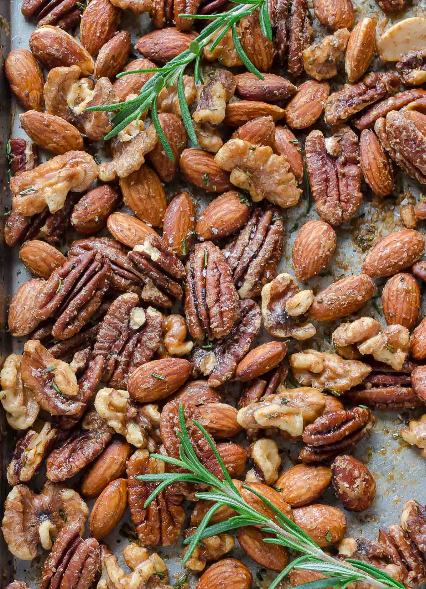 Maple Rosemary Roasted Nuts - Flavor the Moments