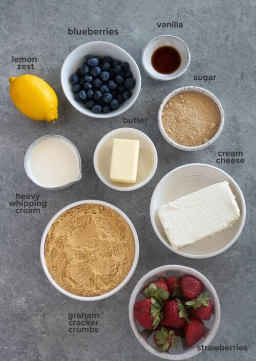 American Flag No Bake Cheesecake - Easy Make Ahead Dessert!