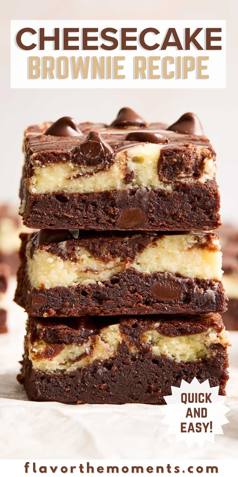 Cheesecake Brownies Recipe - Only 10 minutes of prep!