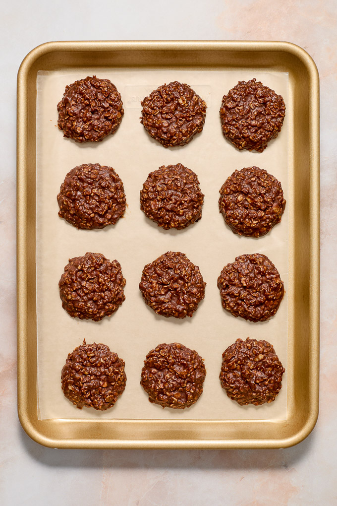 No Bake Chocolate Peanut Butter Oatmeal Cookies | Flavor the Moments