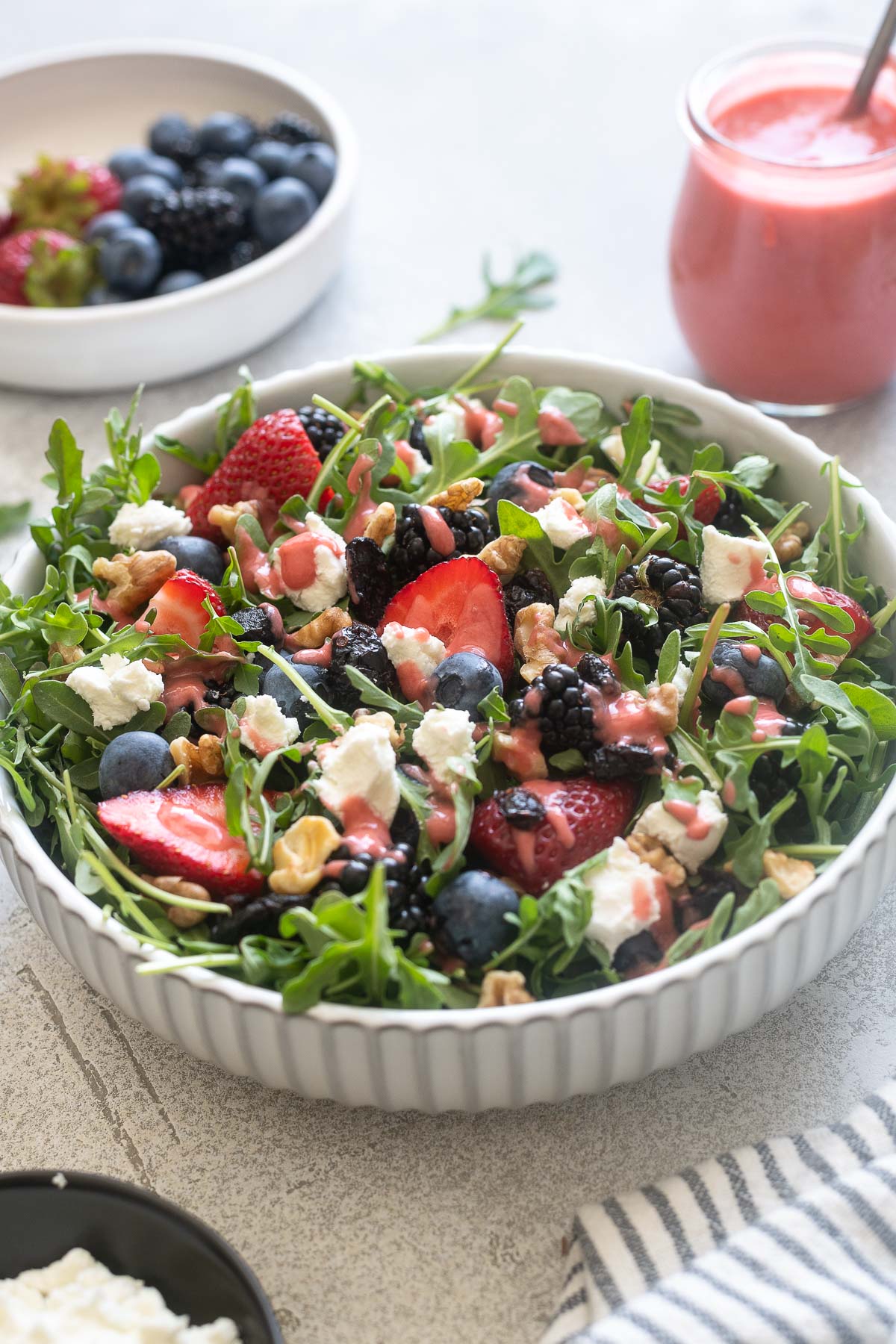 Summer Berry Arugula Salad - Flavor the Moments