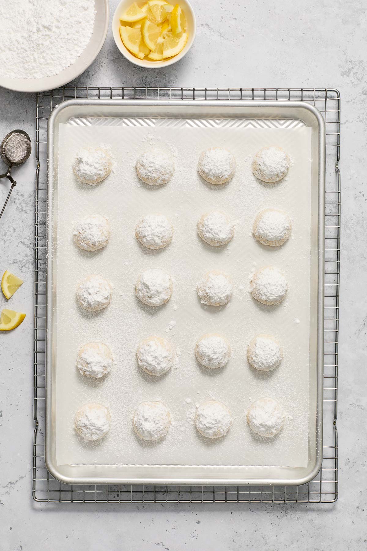 Meyer Lemon Greek Butter Cookies (Kourabiedes) - Flavor the Moments