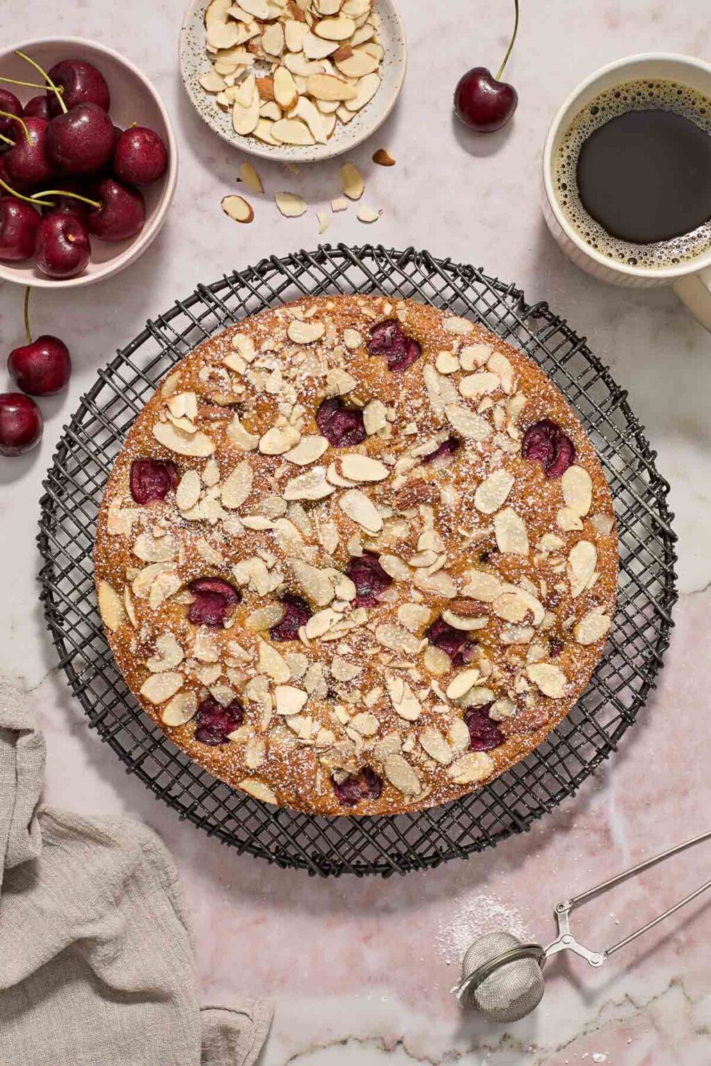 Cherry Almond Cake - Flavor the Moments