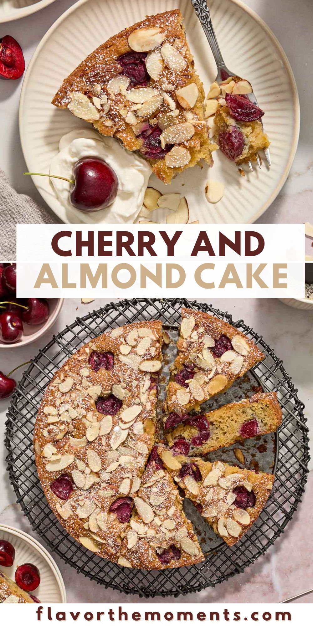 Cherry Almond Cake - Flavor the Moments