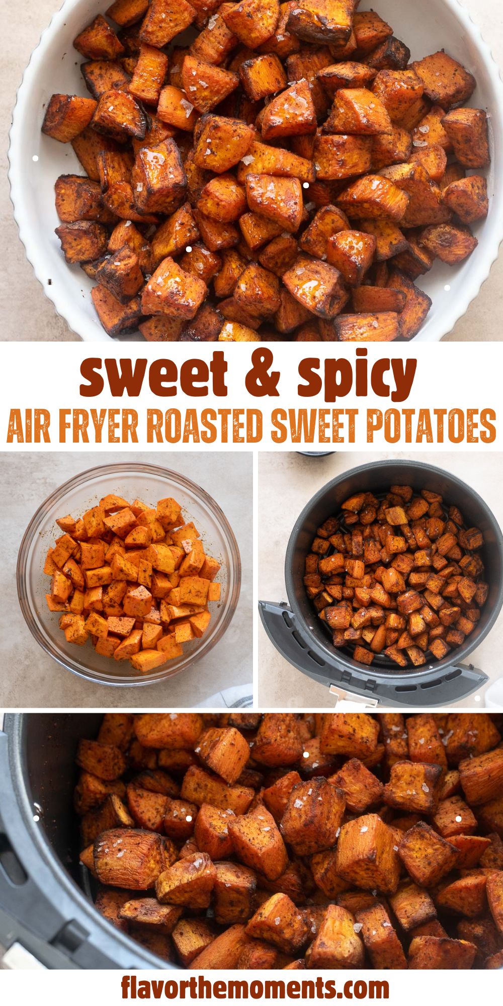 Air Fryer Roasted Sweet Potatoes - Flavor the Moments