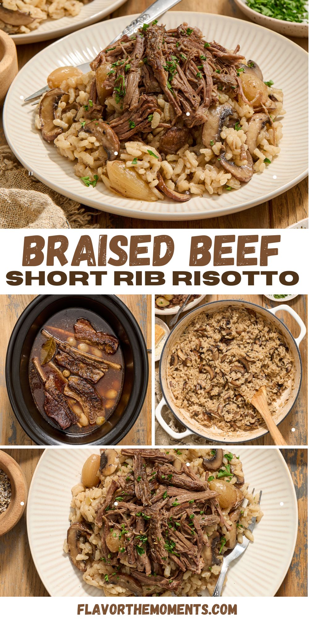 Easy Beef Short Rib Risotto - Flavor the Moments
