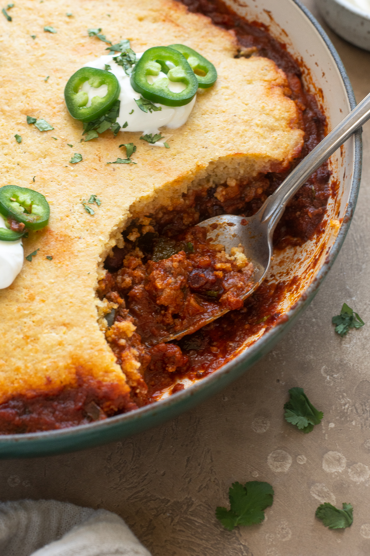 Chili Cornbread Casserole - Flavor the Moments