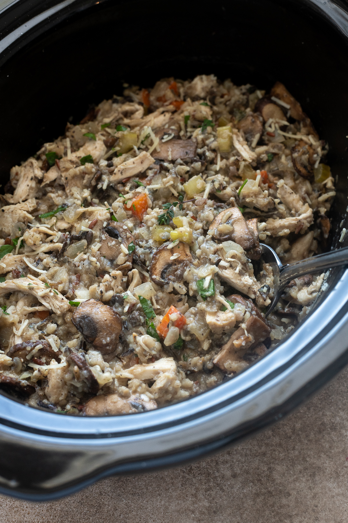 Crock Pot Chicken and Wild Rice Casserole - Flavor the Moments