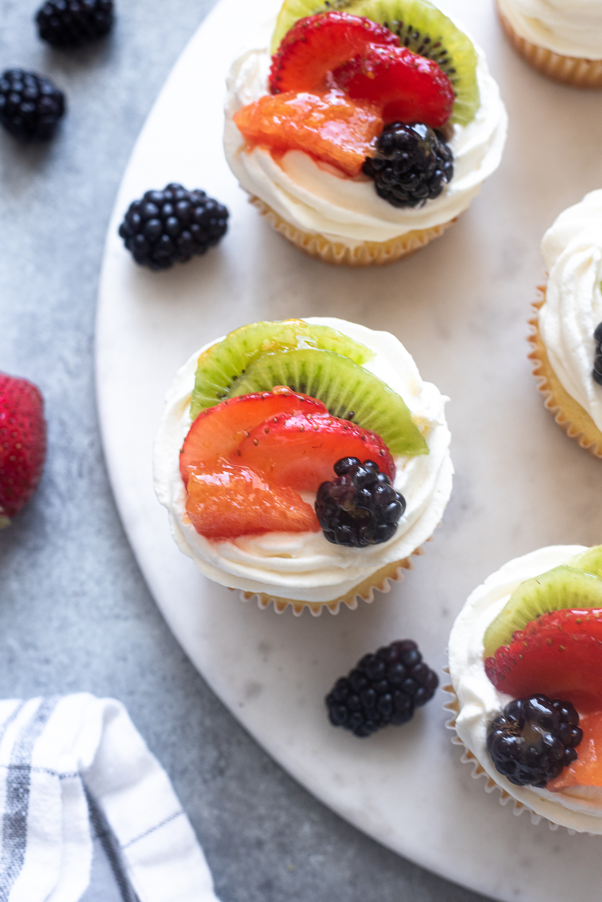Fruit Tart Vanilla Cupcakes - Flavor the Moments
