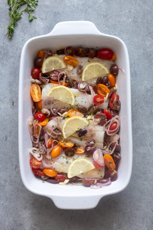 Mediterranean Baked Cod Recipe - Flavor the Moments