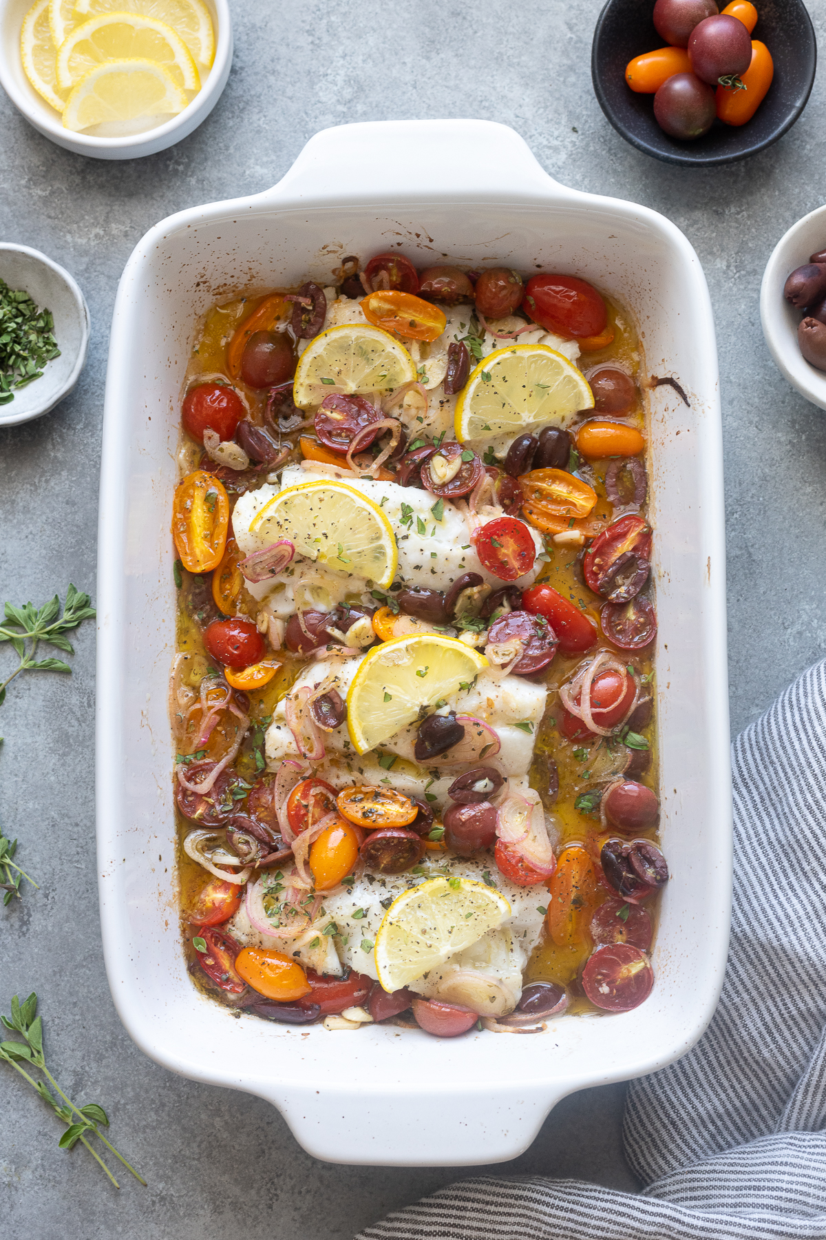 Mediterranean Baked Cod Recipe - Flavor the Moments