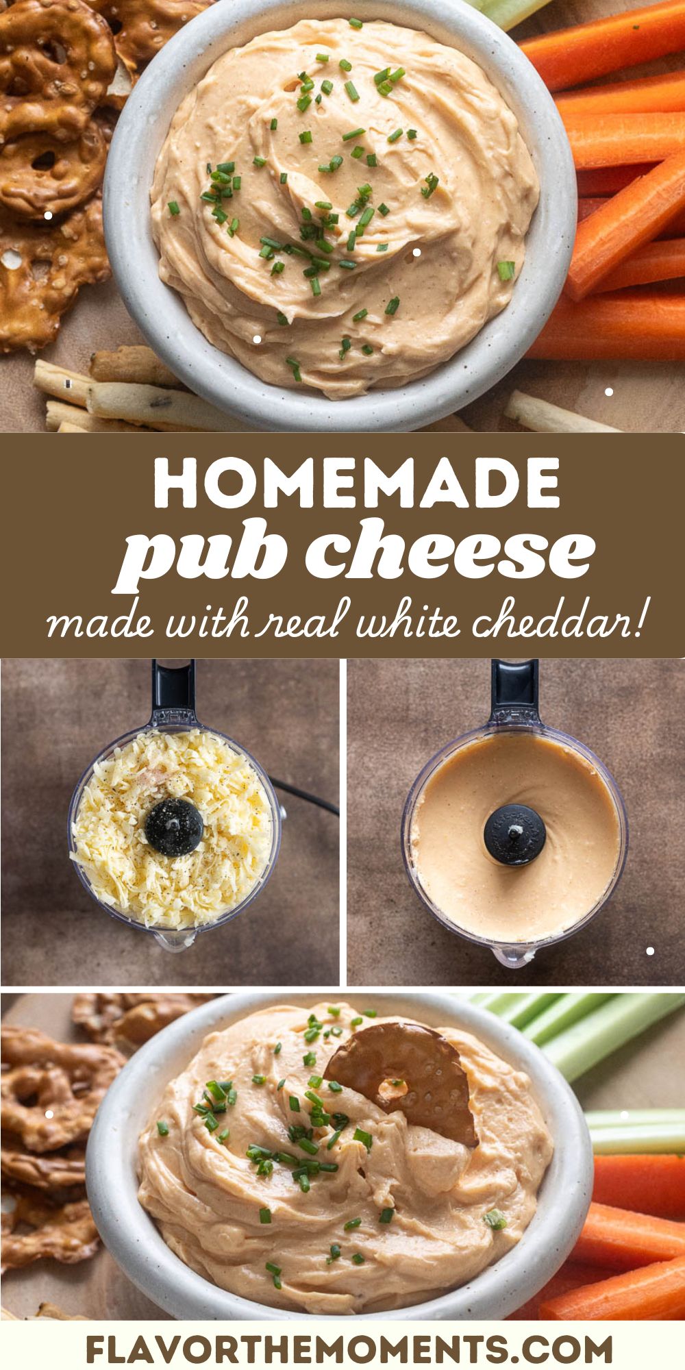 Homemade Cheddar Pub Cheese - Flavor the Moments